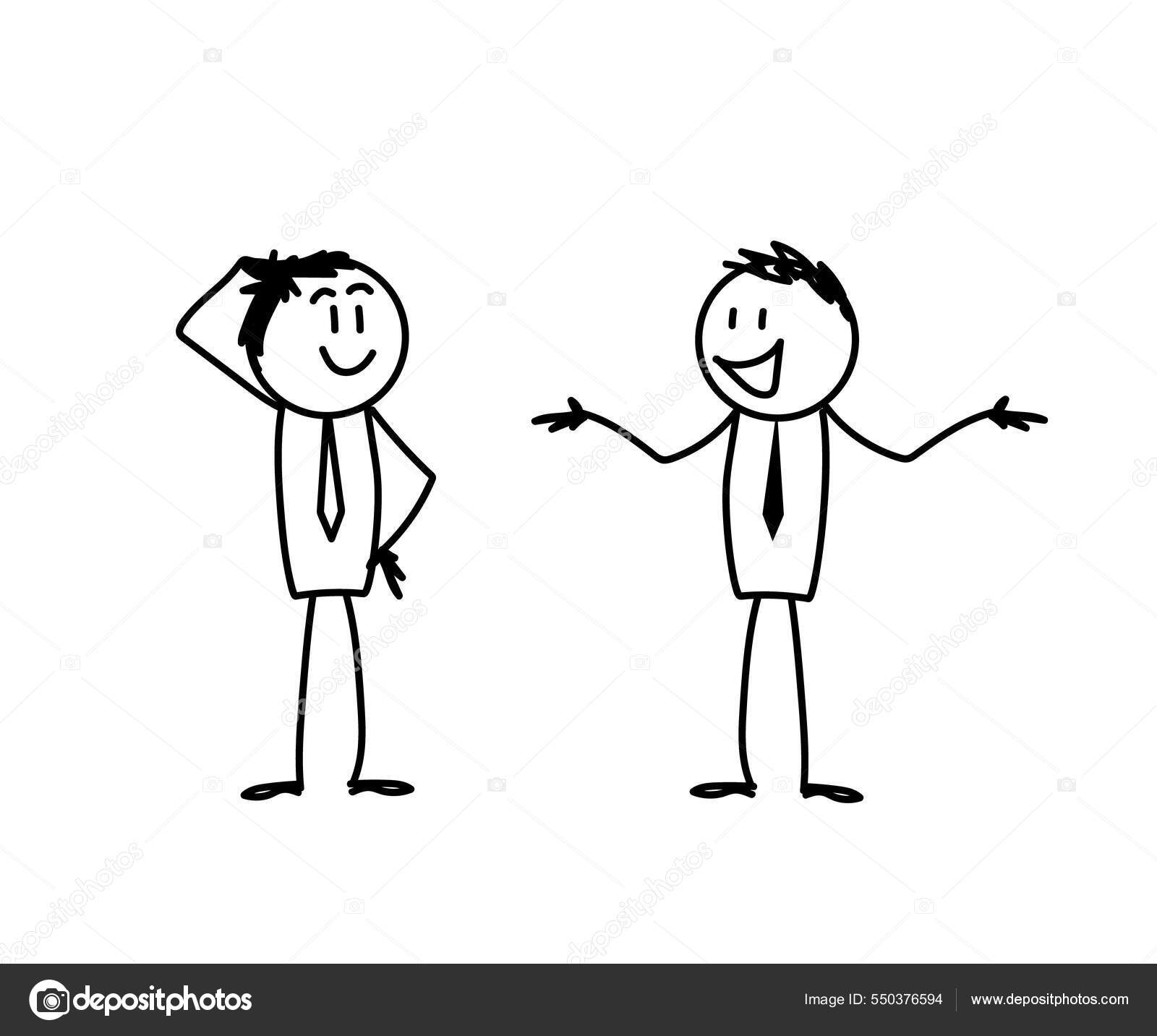 Two People Talking Sketch Vector Illustration Stock Vector by ©alina ...