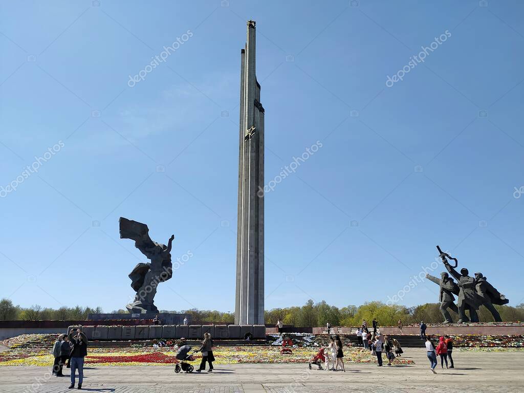 Latvia, Riga. Monument to the soldiers of the Soviet Army - the ...