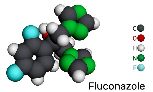 Fluconazol, molécula. Es medicamento antifúngico triazol utilizado para ...