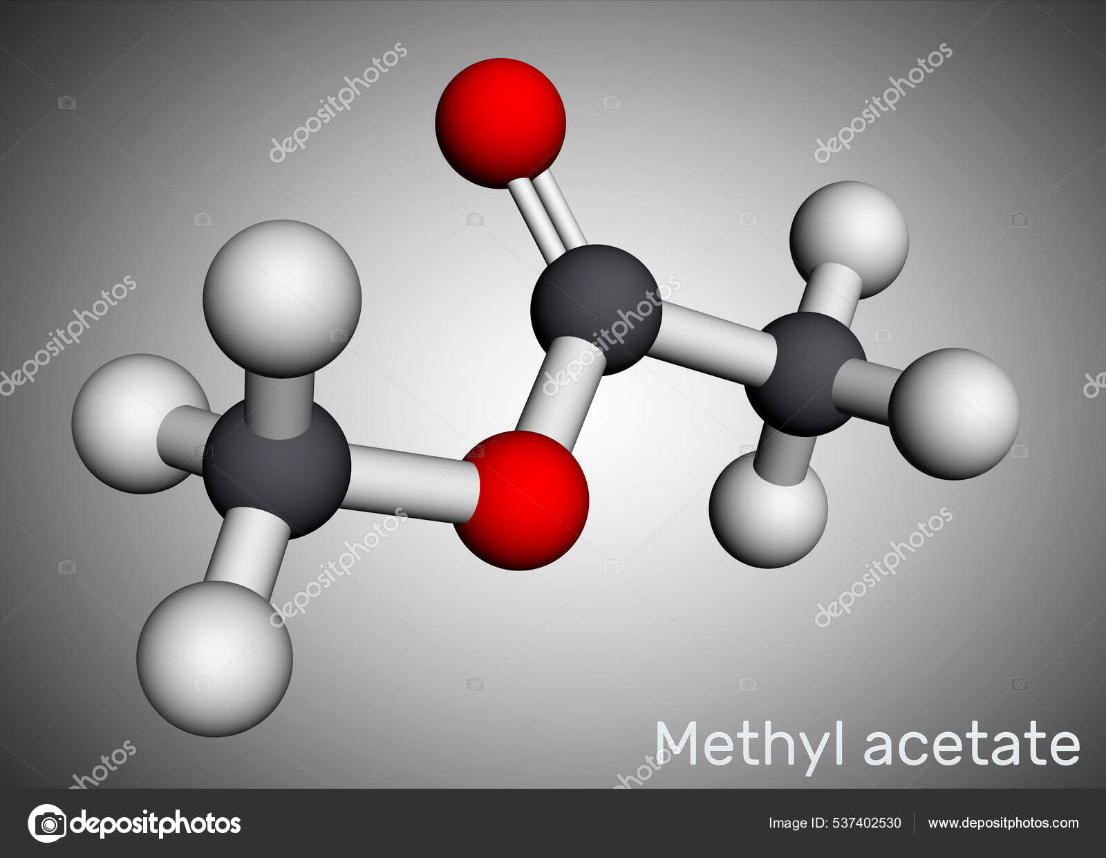 Acetato Metilo Molécula Etanoato Metilo Éster Acetato Disolvente Modelo ...