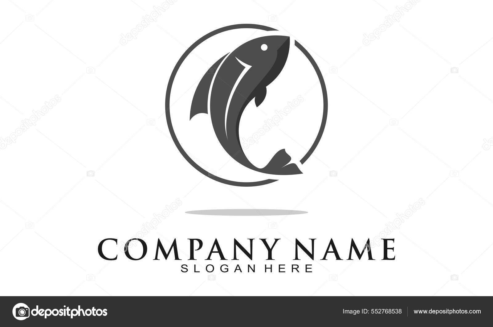 Saltar Peces Ilustración Vector Logo Vector de stock por ©Nura11 552768538