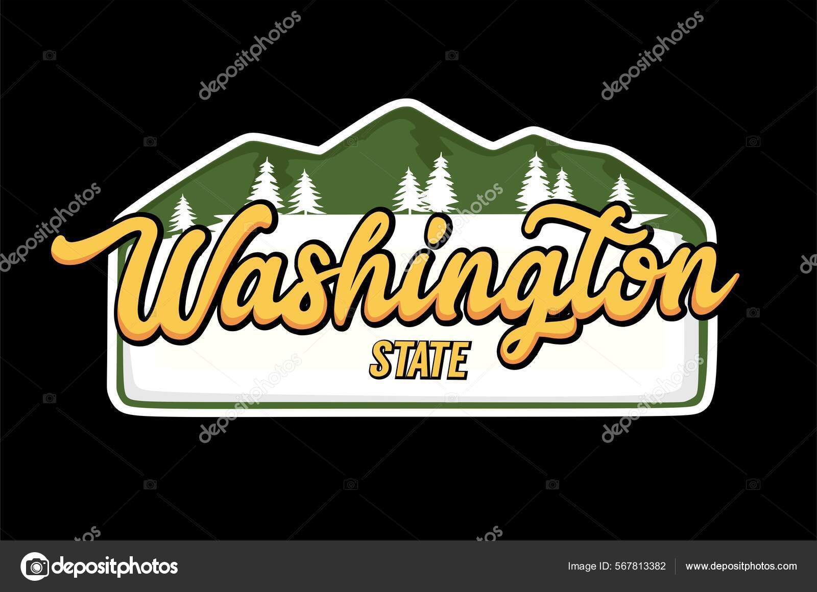 Washington State Trees Silhouette vector, gráfico vectorial © emasdai ...