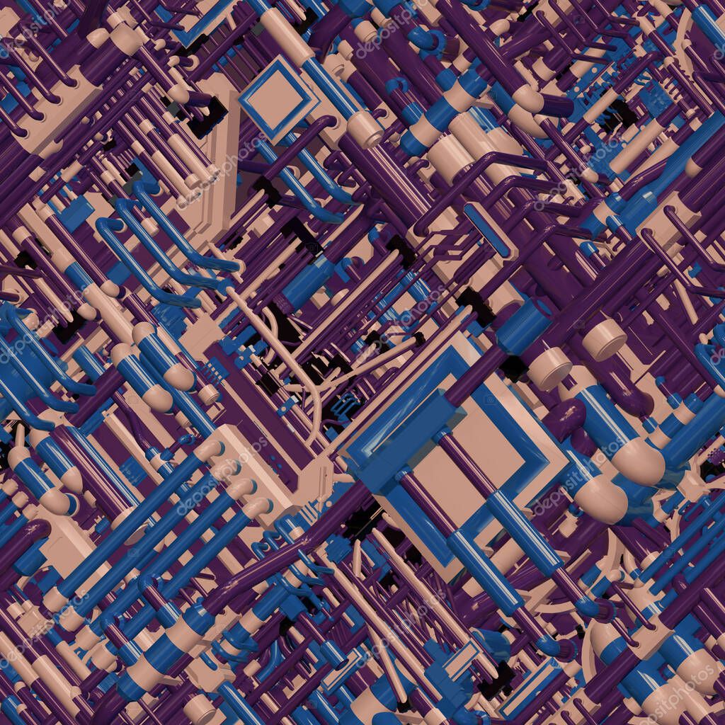 ciencia ficci n azulejos patr n envolver alrededor de fondo sin costuras tubos industriales ...