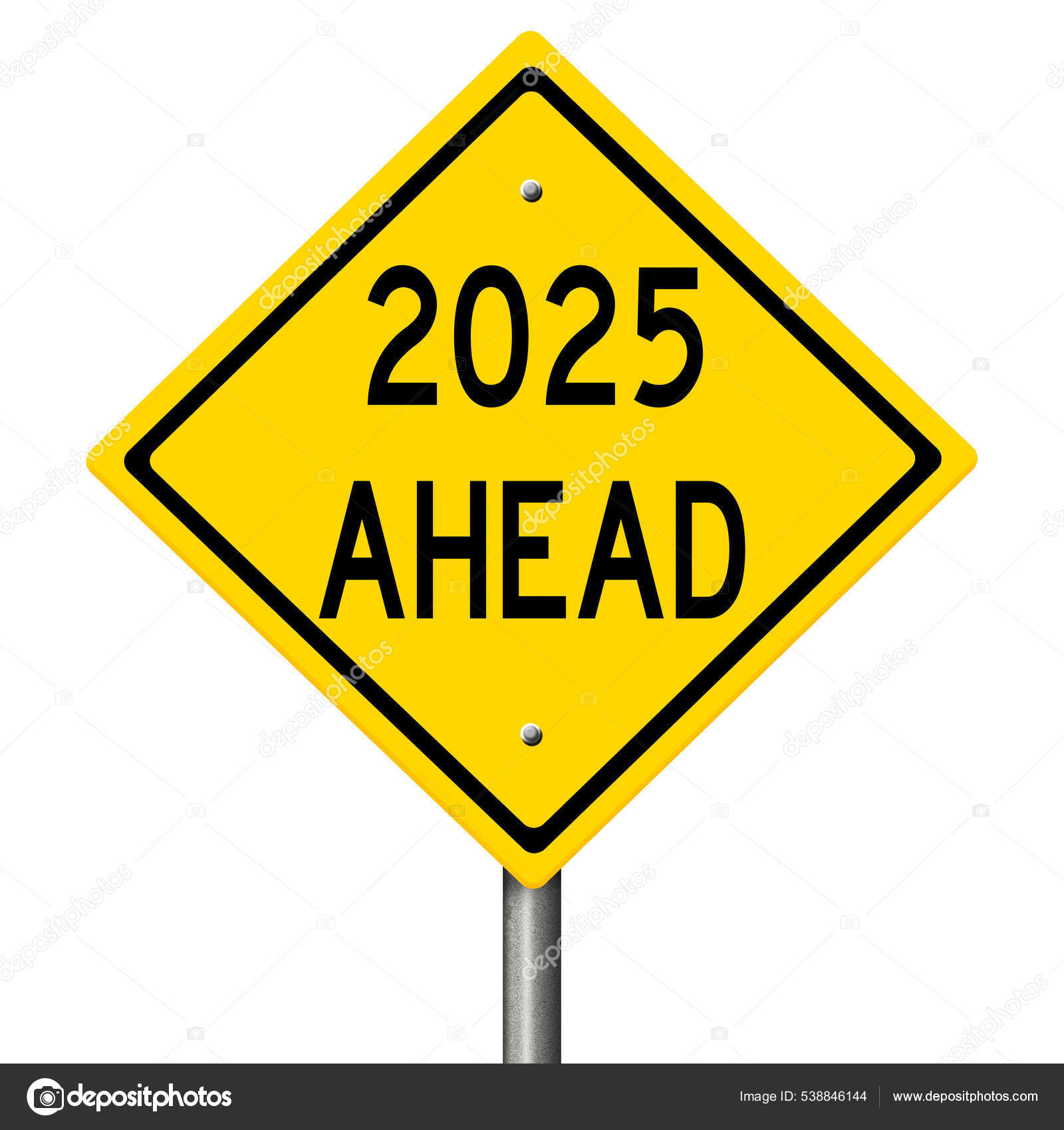 Rendered Yellow Highway Warning Sign — Stock Photo © RexWholster #538846144