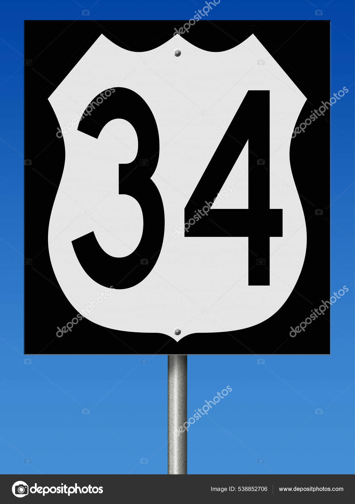 Rendered Highway Sign Route Stock Photo by ©RexWholster 538852706