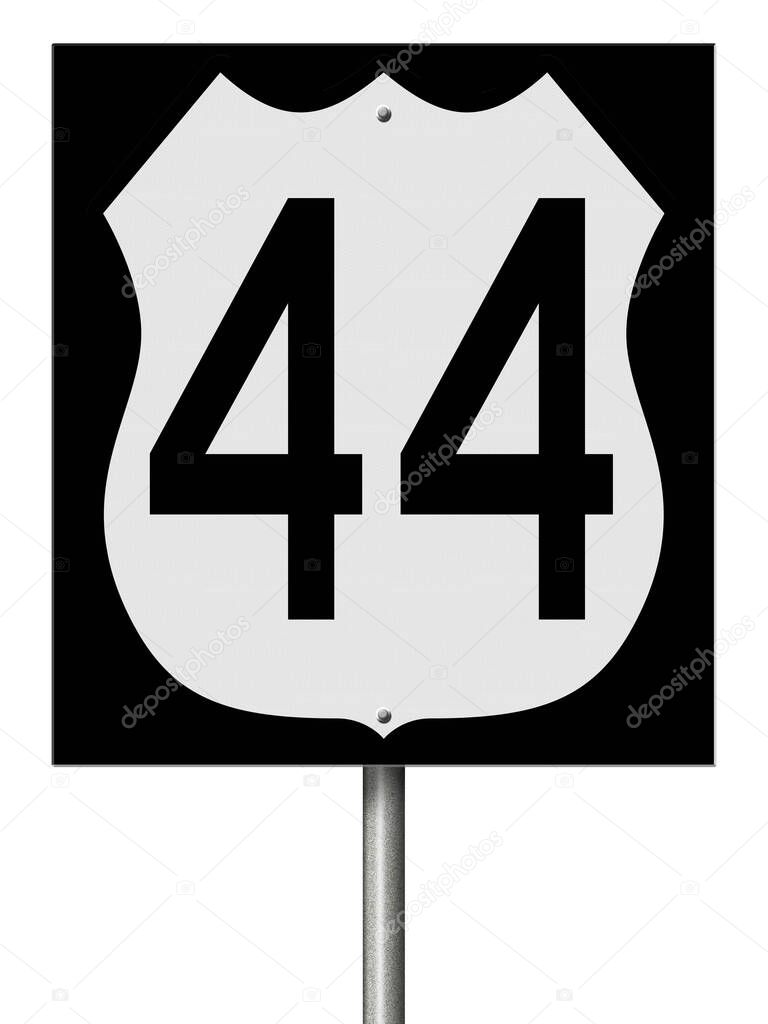 Señal de la autopista para la ruta 44 2023