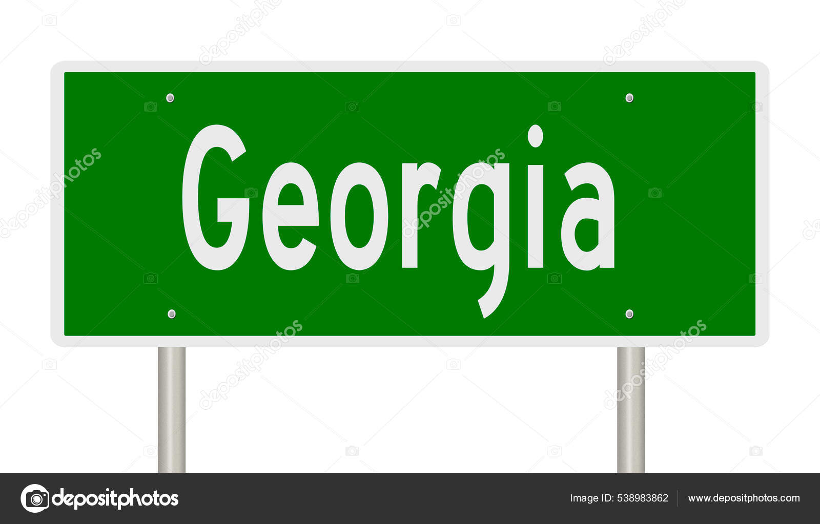 Rendered Green Highway Sign Georgia — Stock Photo © RexWholster #538983862