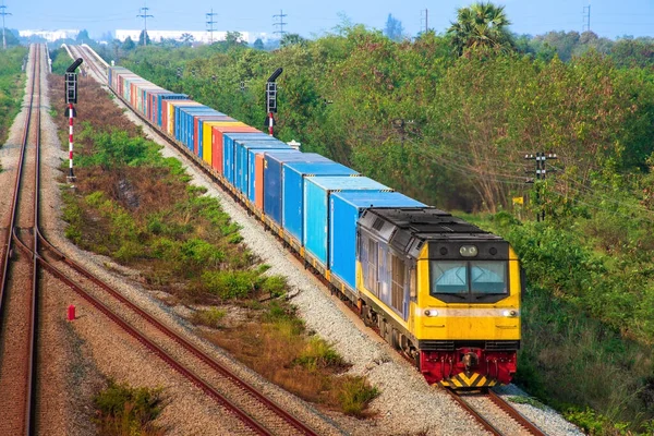 Shipping container train Stock Photos, Royalty Free Shipping container ...