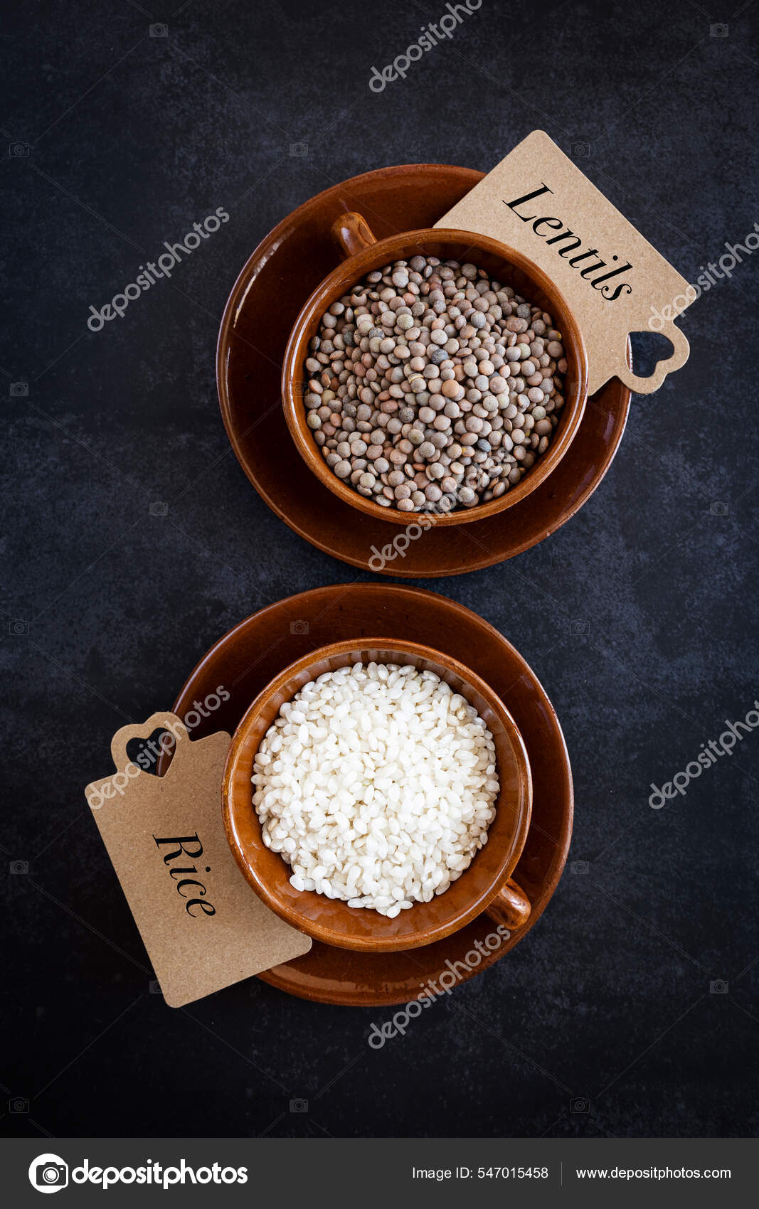 Rice Lentils Dark Background Complete Protein Sources Complete Vegan ...