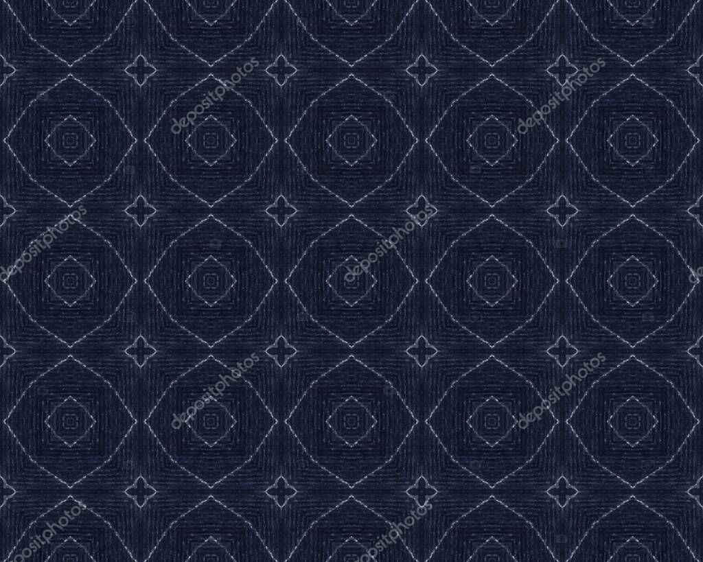 Textura de pluma marina. Bordado de tela de tinta. Blue Seamless Batik ...