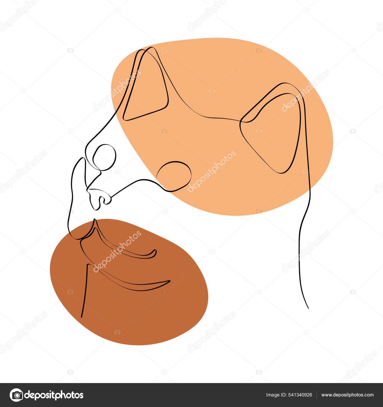 Continuous One Line Drawing Cute Cat Face Contemporary Vector ...