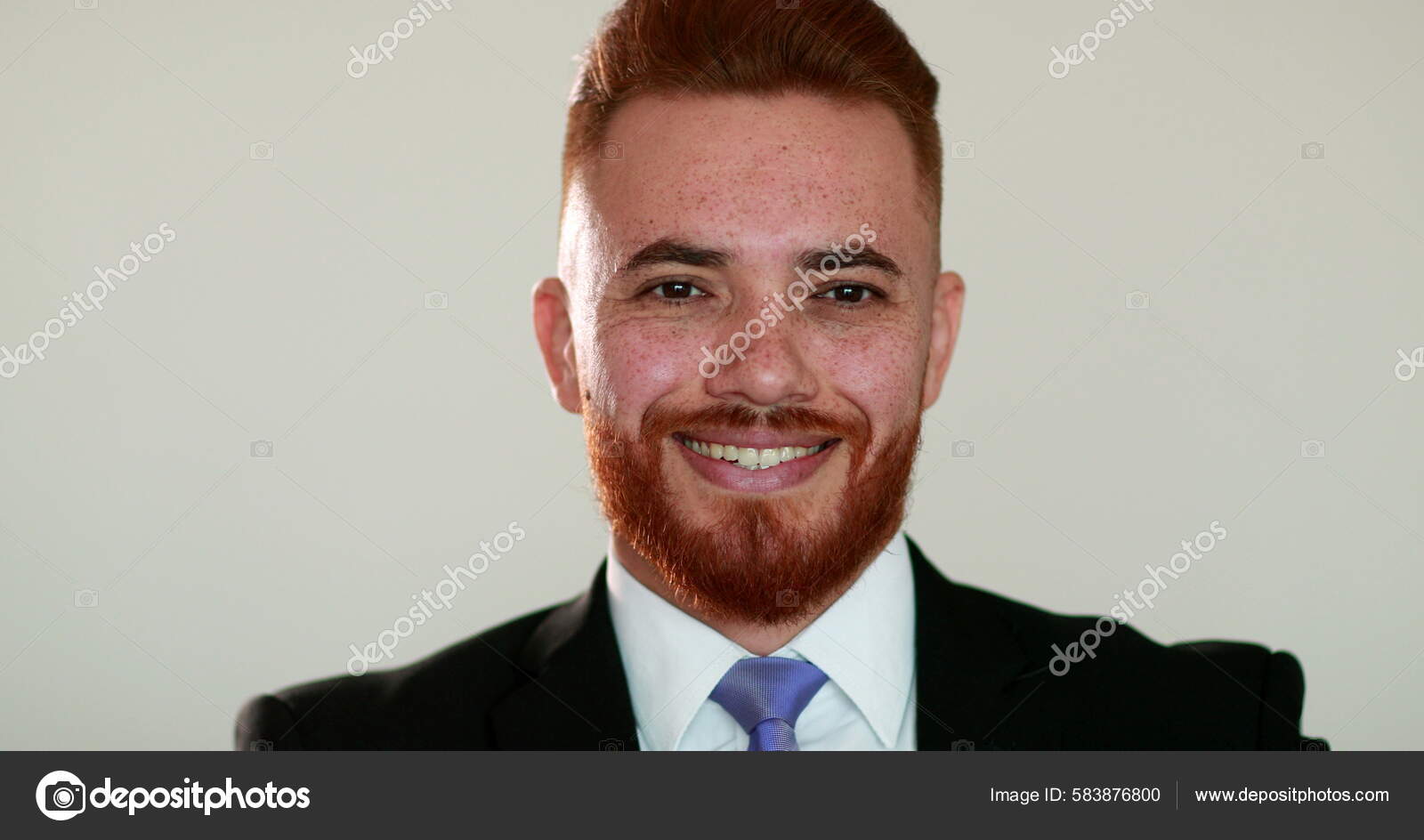 Spontaneous Real Life Smile Laugh Handsome Redhead Man Smiling Laughing ...