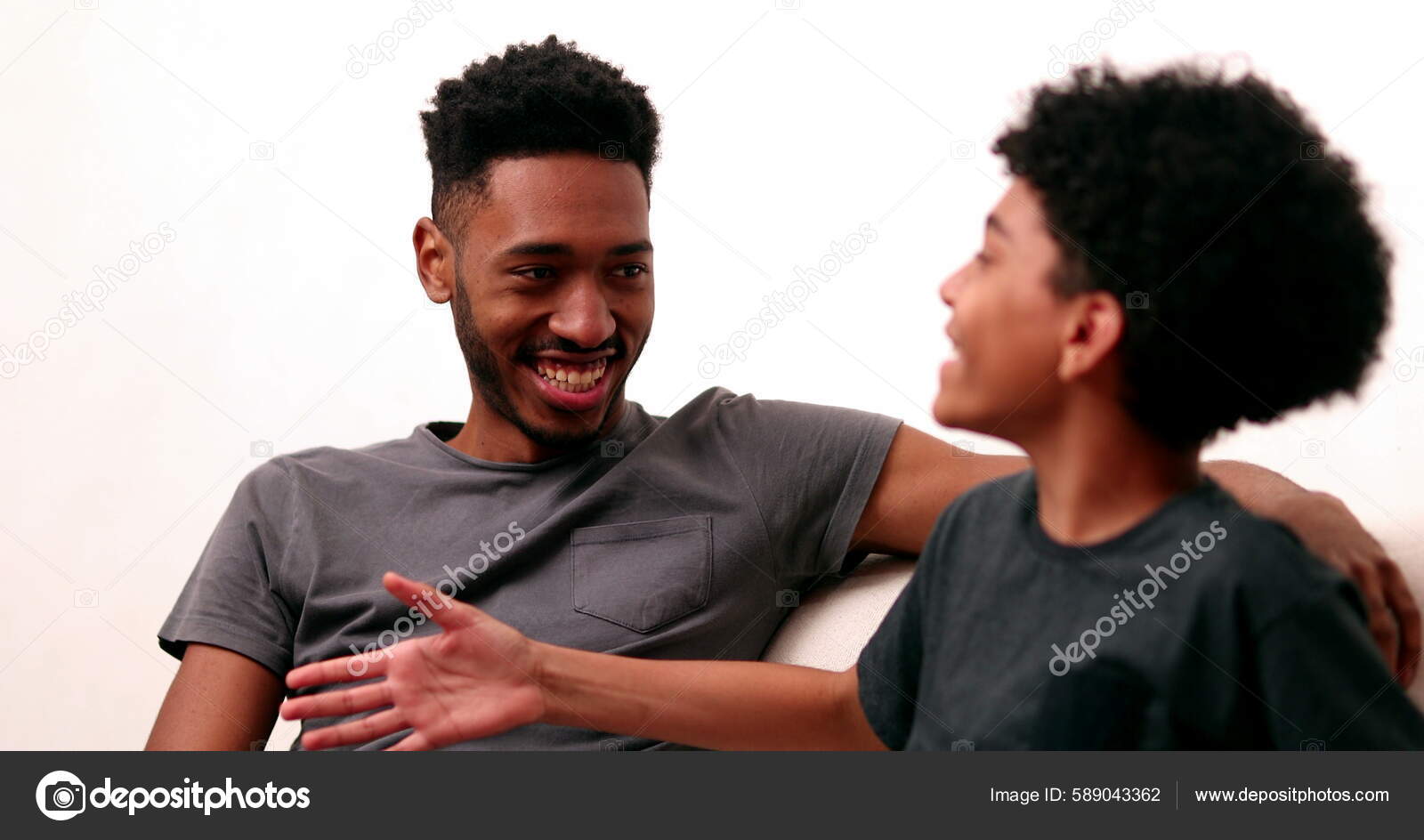 Two Brothers Talk Interaction Black African Siblings Conversation — Stock Photo © zanuckcalilus ...