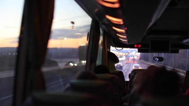 Point View Passenger Traveling Bus Back Shot Bus Perspective Passengers ...