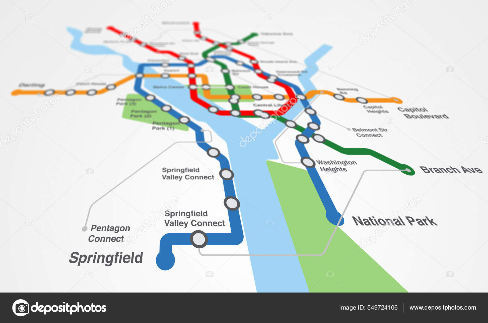 Mapping out the route. Cropped view of a map of the underground railway ...
