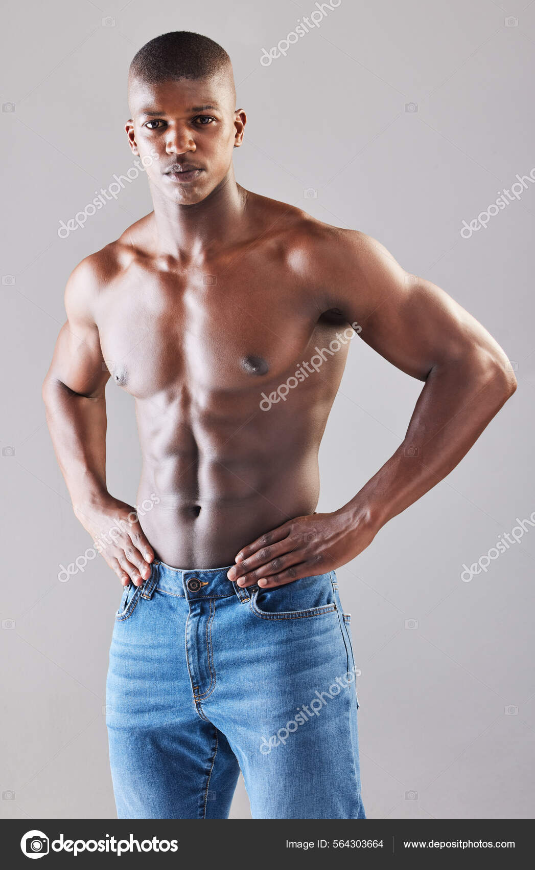 Not the type youd wanna let down. Studio portrait of a muscular young ...