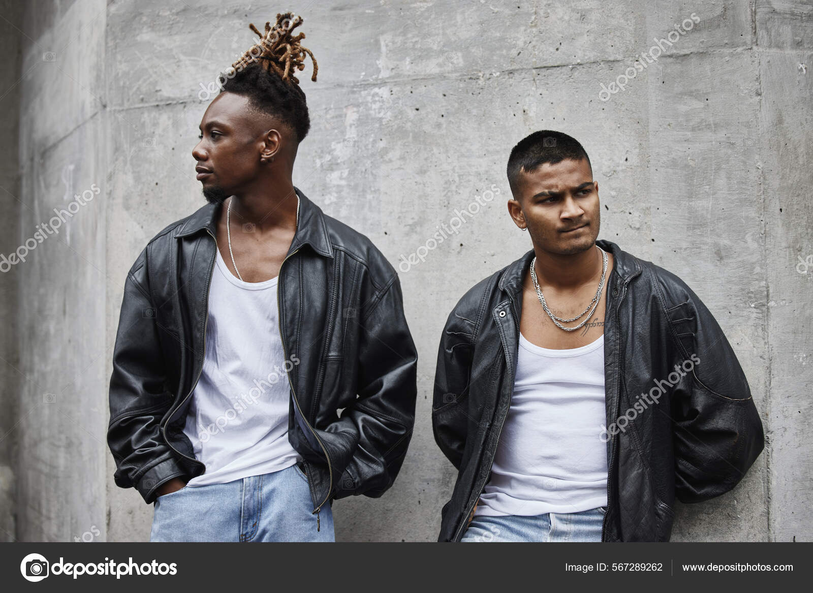 Just two brothers, born of the street. Cropped shot of two handsome ...