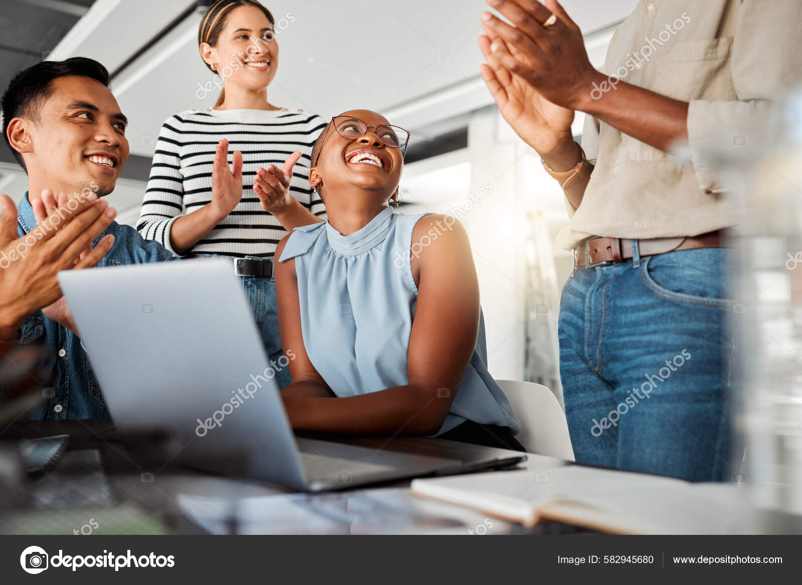 Happy Group Of People At Work