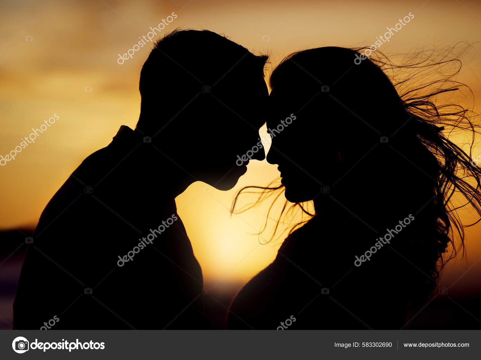 Boy And Girl Hugging Silhouette