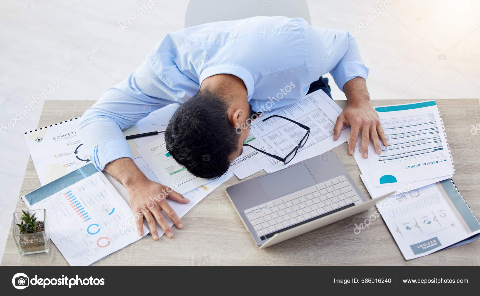 Businessman Taking Nap Due Being Overworked — Stock Photo ...