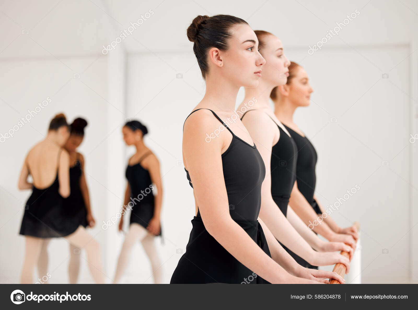 Group Ballet Dancers Practicing Routine — Stock Photo © PeopleImages ...