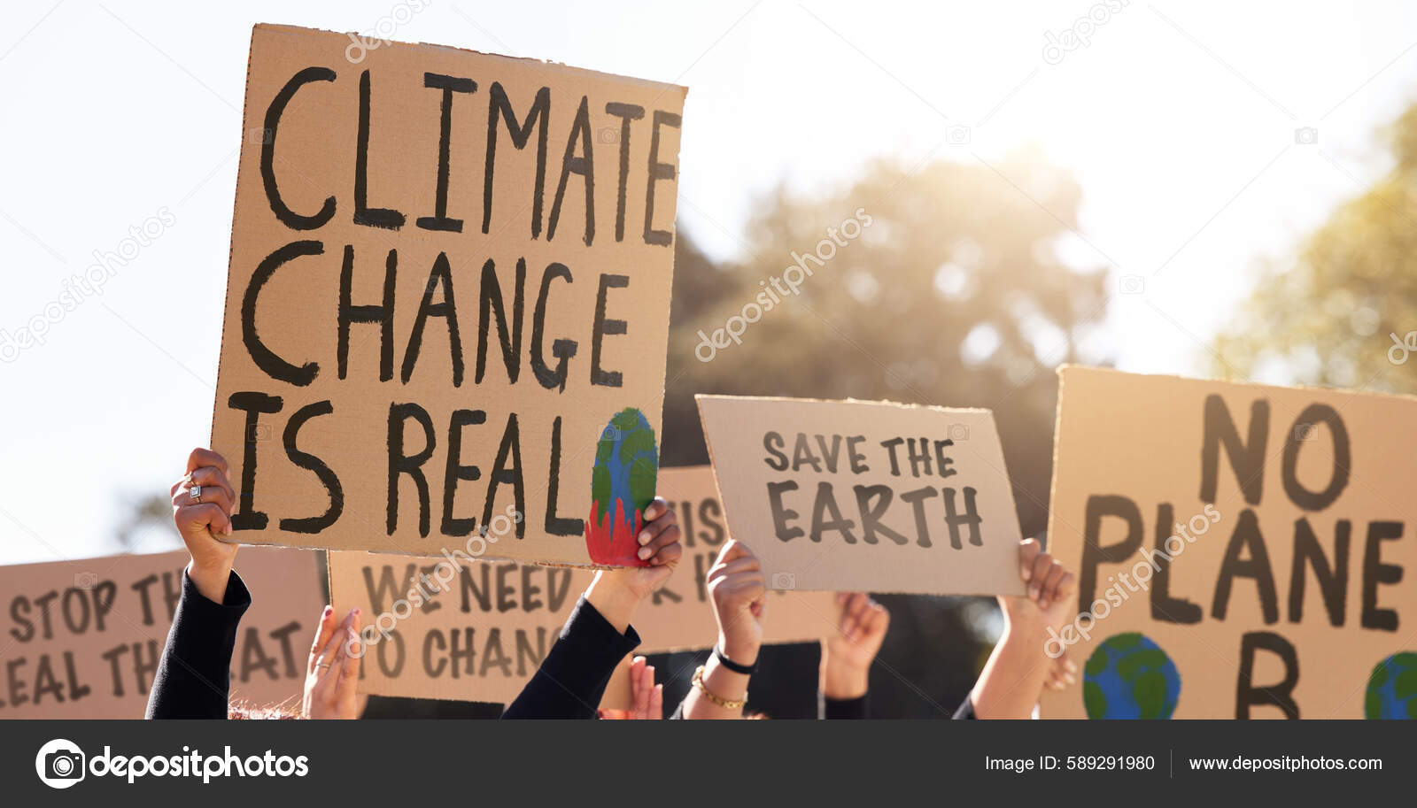 Group People Protesting Climate Change — Stock Photo © PeopleImages.com ...