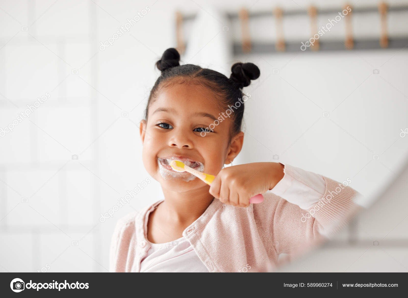 Hispanic Boy Brushing Teeth