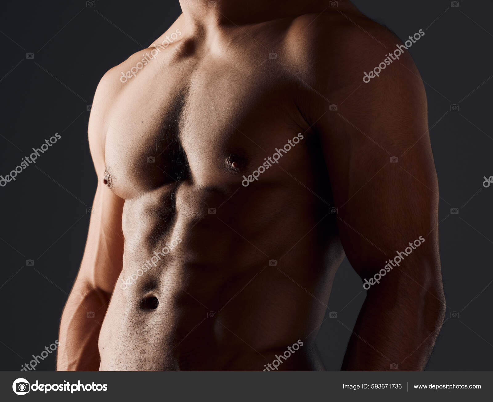 Getting Close Personal Unrecognizable Man Standing Alone Studio Posing ...