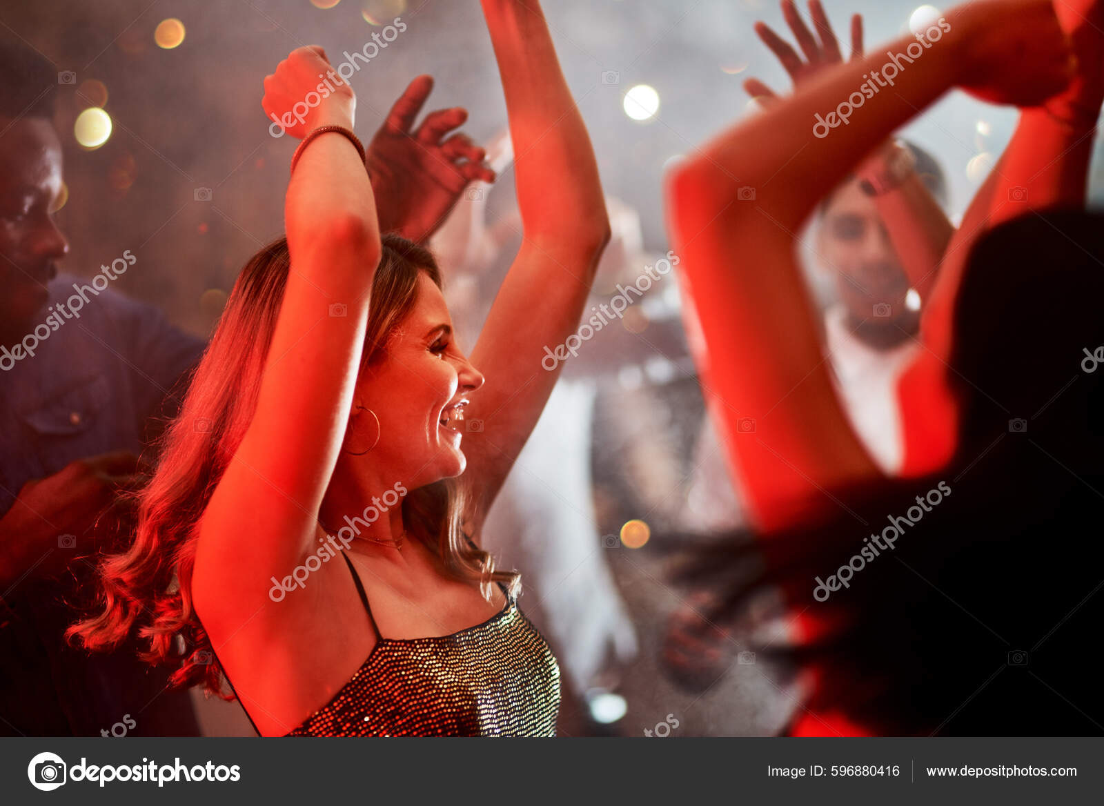 Follow Lead Crowd People Dancing Club Night — Stock Photo ...