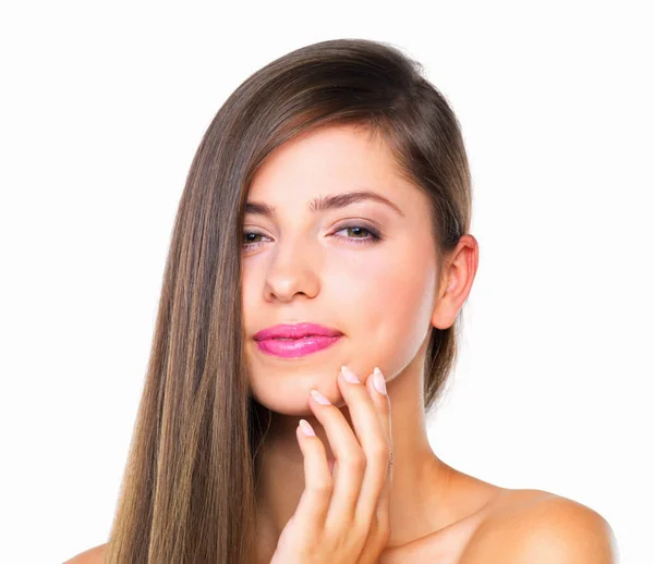 Shes Got Gift Great Hair Studio Portrait Beautiful Young Woman Stock ...