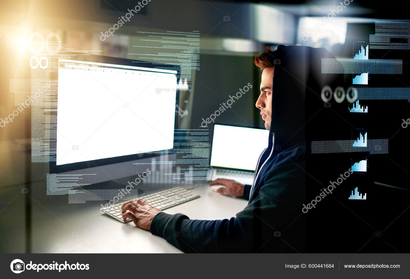 Running Diagnostics His System Handsome Young Male Computer Programmer ...