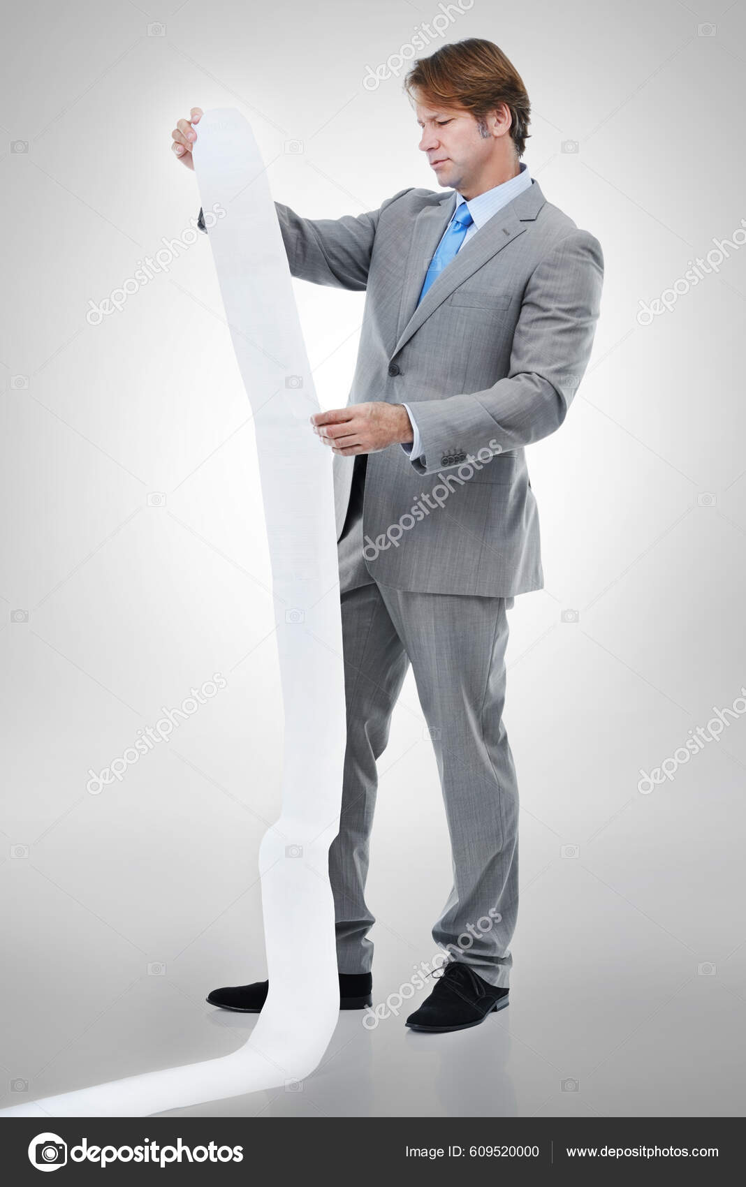 Has Endless List Ideas Full Length Shot Businessment Reading Long ...