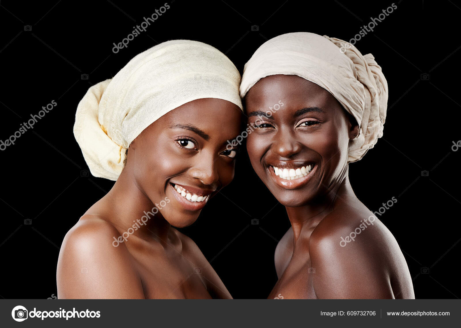 She Knows Better Anybody Else Studio Portrait Two Beautiful Women ...