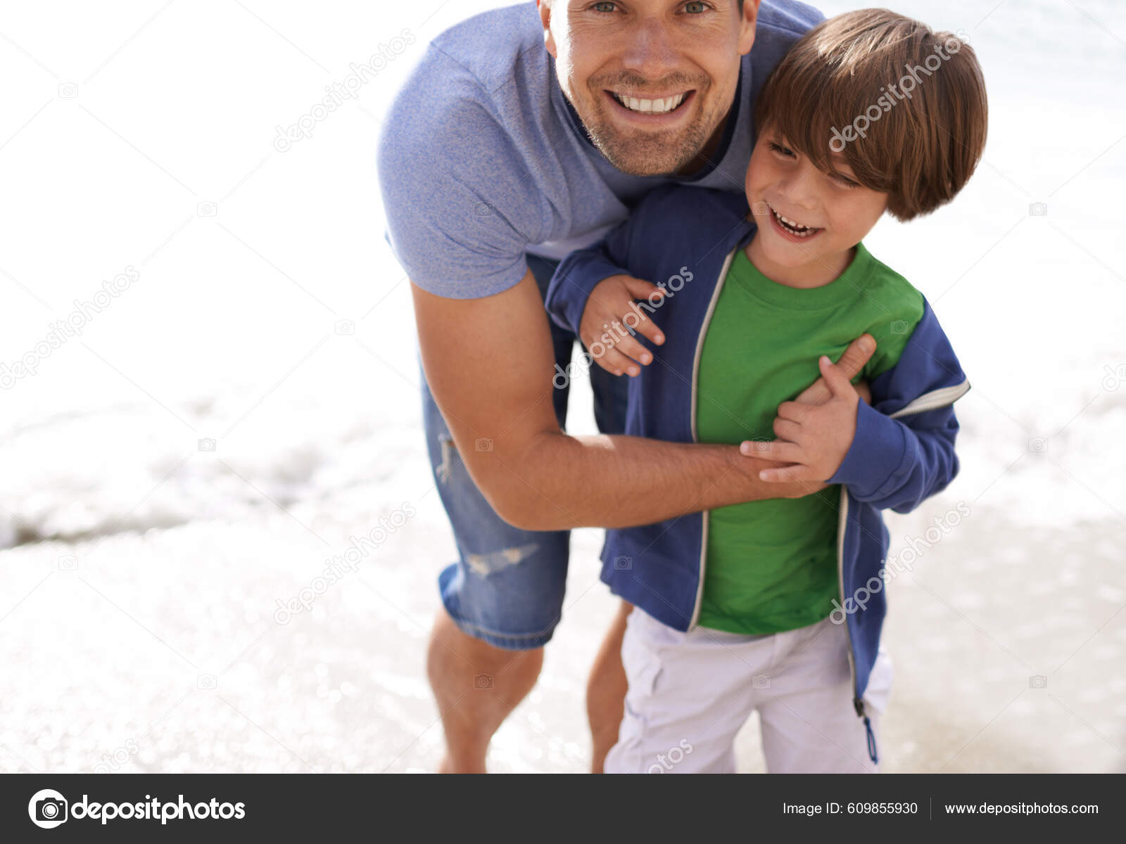 Father Son Bonding Time Father Playing His Son Beach Stock Photo by ...
