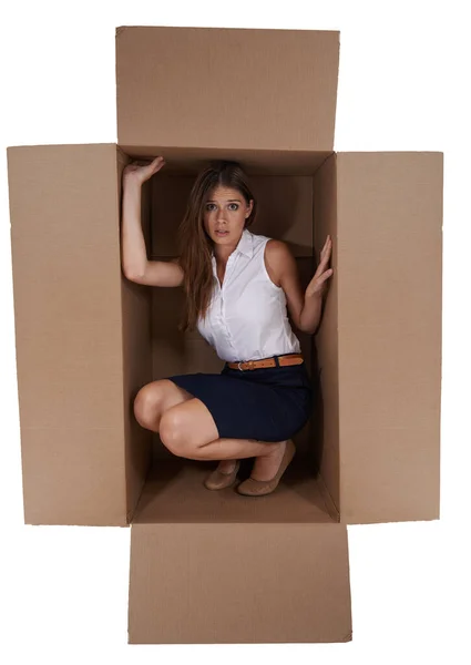 Woman showing boxes Stock Photos, Royalty Free Woman showing boxes ...