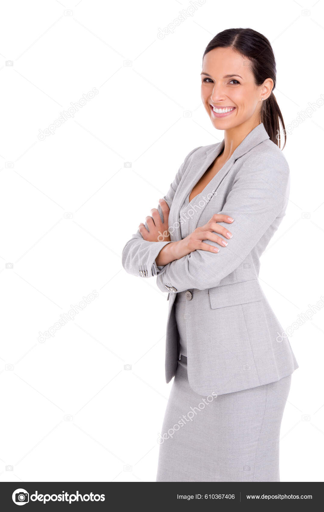 Success Her Only Goal Studio Portrait Attractive Businesswoman Isolated ...