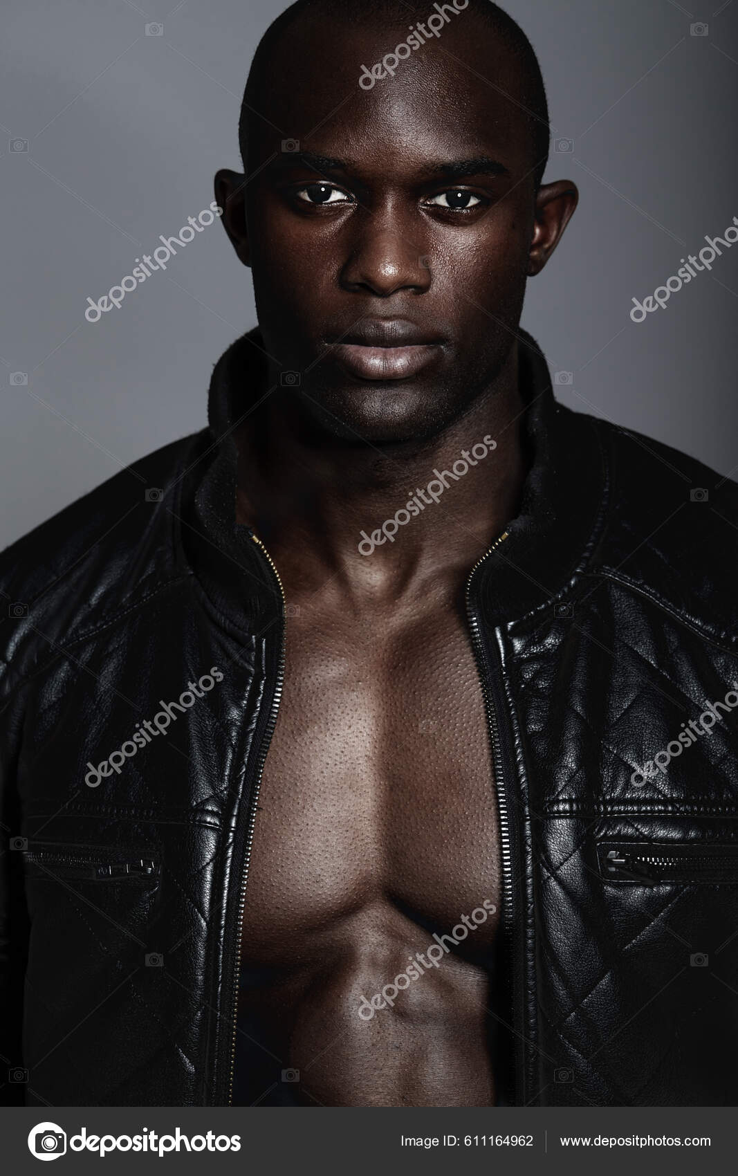 Masculine Confidence Handsome African Man Modeling Clothes Studio Stock ...