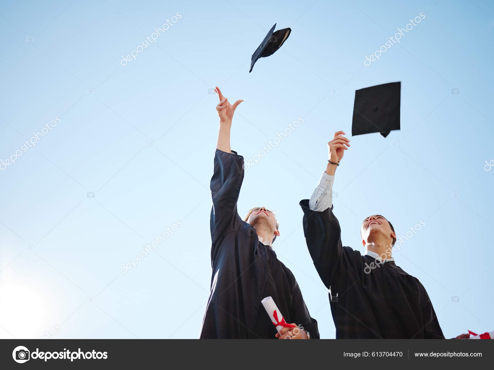 Blue Graduation Cap Silhouette