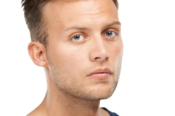 Unreadable Expression Studio Headshot Serious Looking Young Man ...