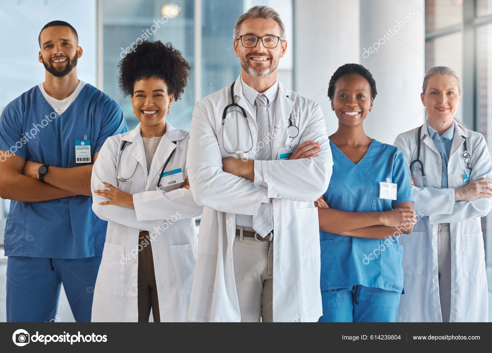 Doctor Team Hospital Work Smile Together Portrait Medical Facility Medic Stock Photo by ...