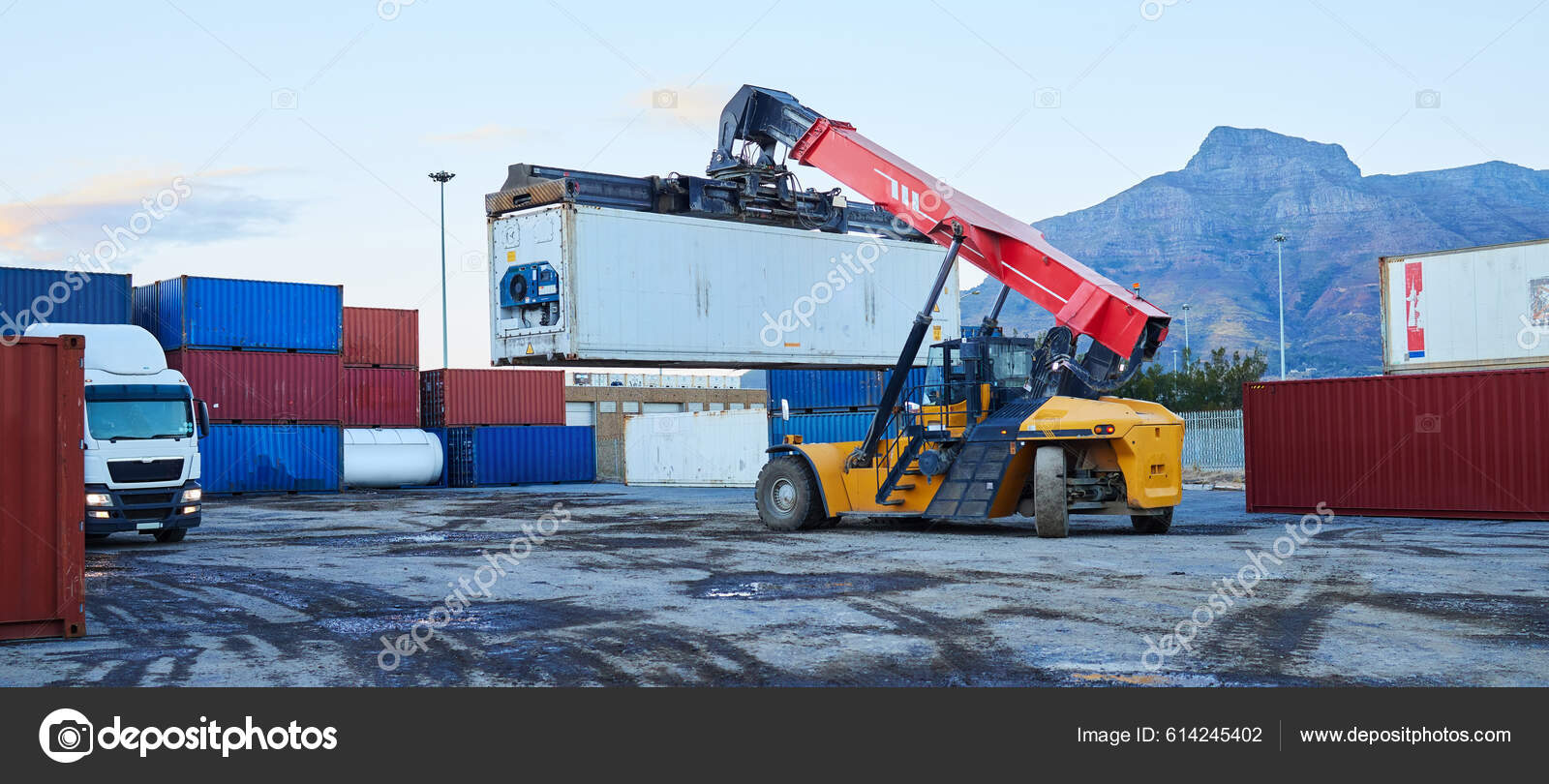 Forklift Shipping Logistics Manufacturing Container Warehouse Cargo ...