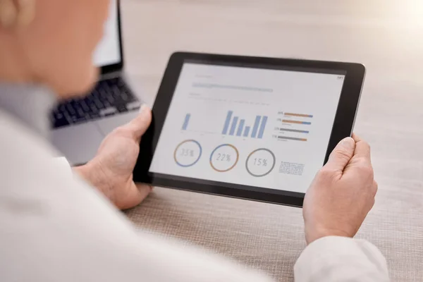 The figures are looking promising. a businesswoman using a digital ...