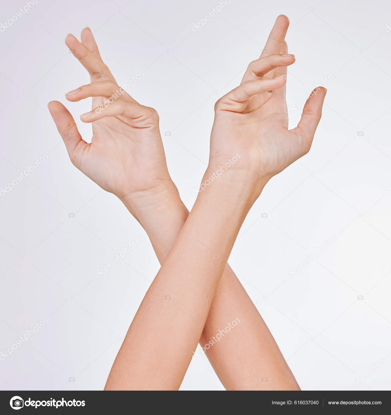 Presenting You Perfect Pair Hands Studio Shot Unrecognisable Womans ...