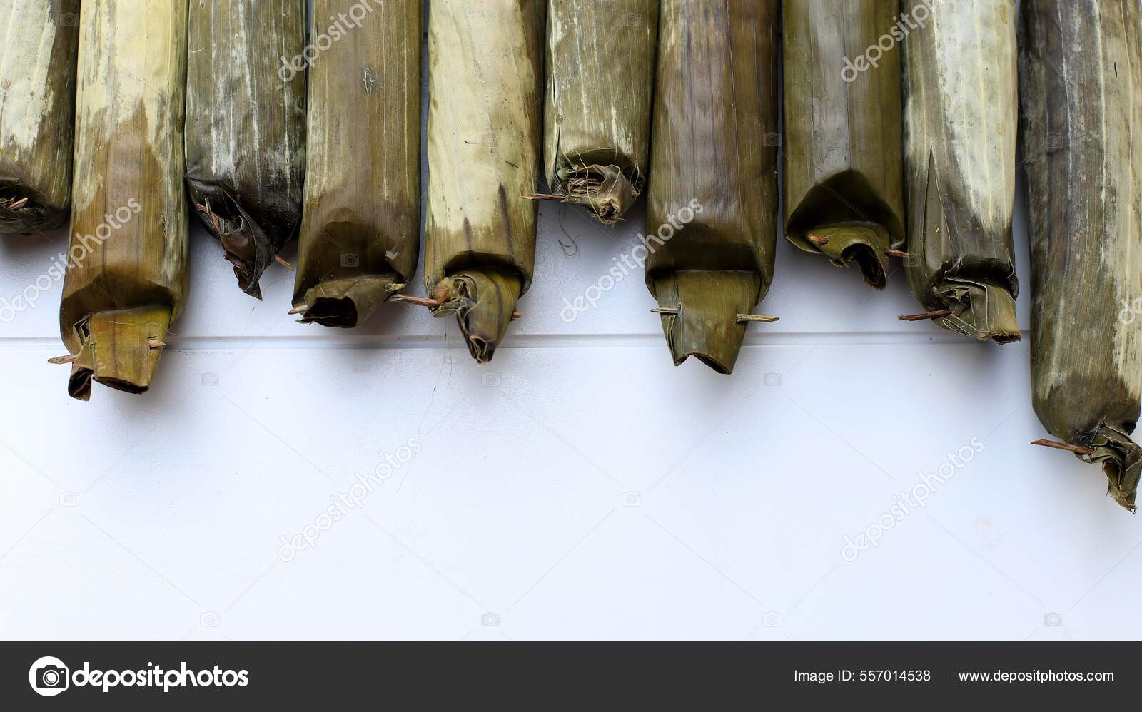 Lontong Indonesian Compressed Rice Cake Form Cylinder Wrapped Banana ...