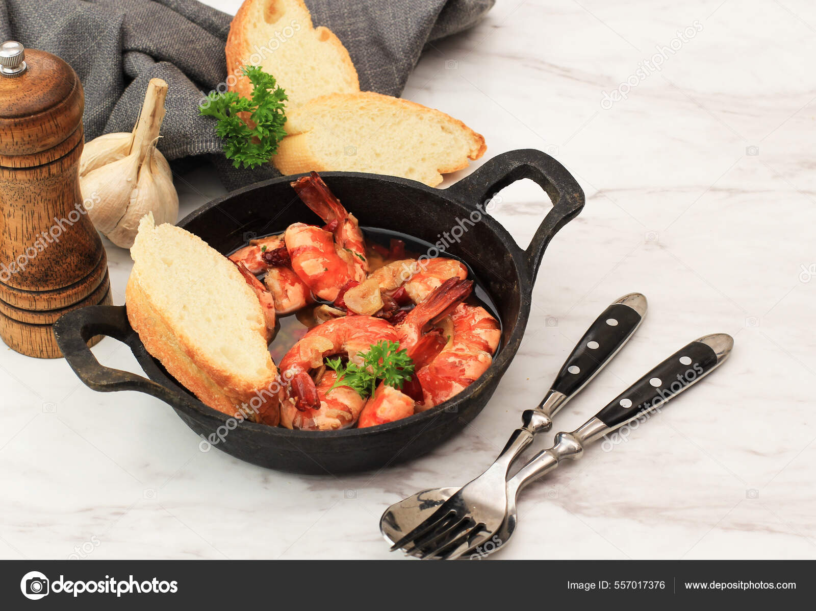 Gambas Ajillo Spanish Style Tapas Pinchos Shrimp Garlic Oil Chilli ...