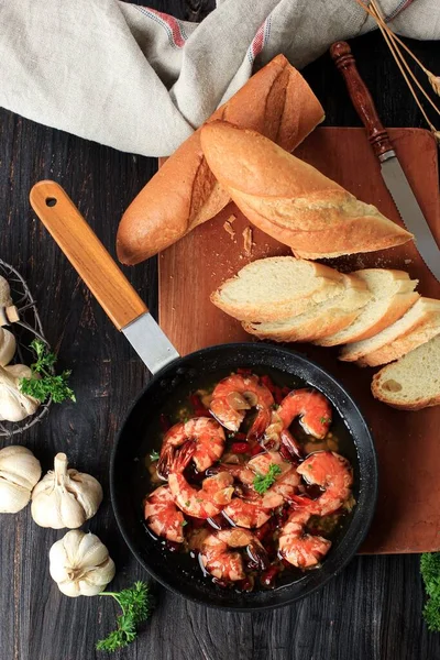 Gambas Ajillo Spanish Style Tapas Pinchos Shrimp Garlic Oil Chilli ...