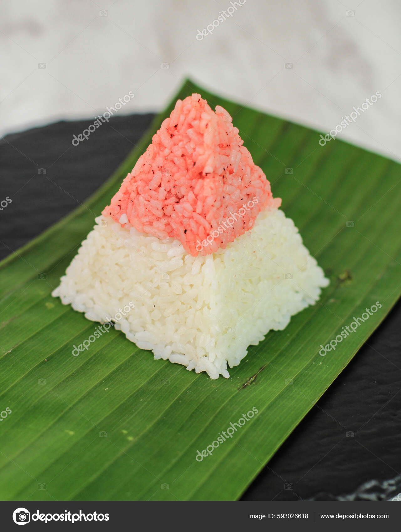 Red White Rice Called Nasi Tumpeng Same Indonesian National Flag Stock ...