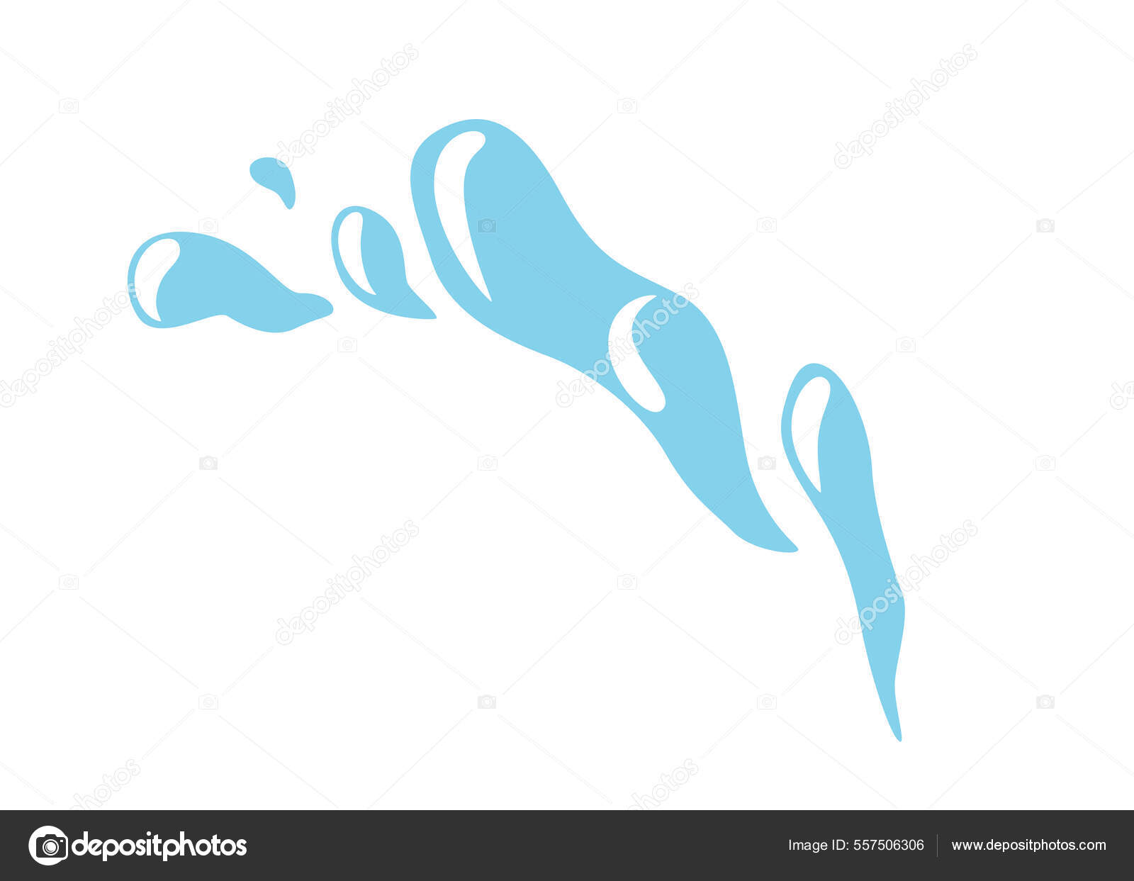 Blue water splash vector background in simple flat style isolated on ...