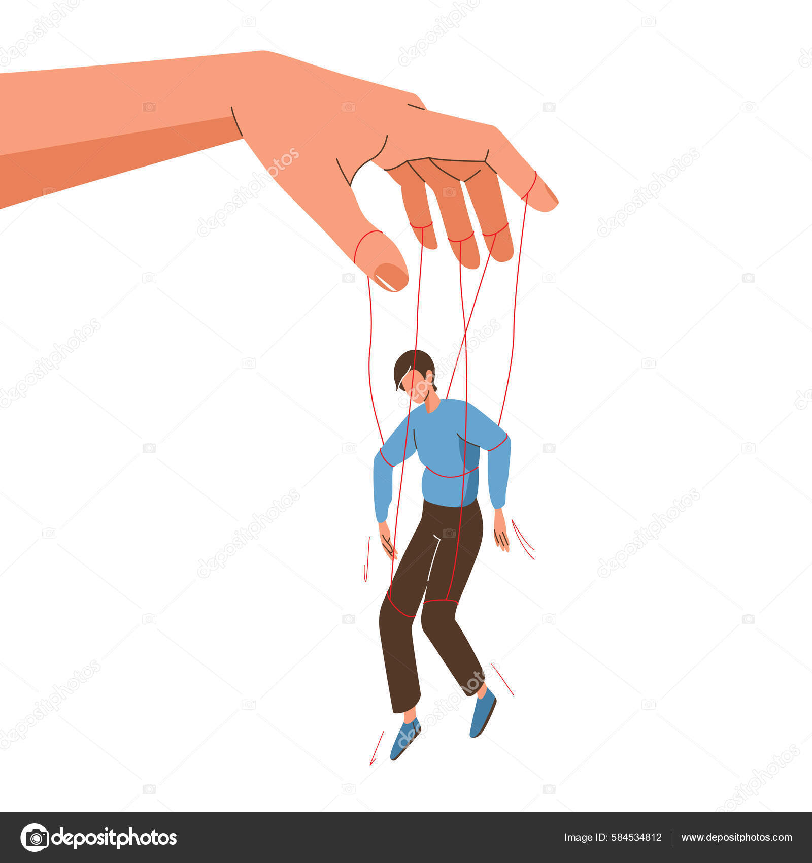 Manipulator Concept Vector Illustration Puppet Master Hand Manipulate ...