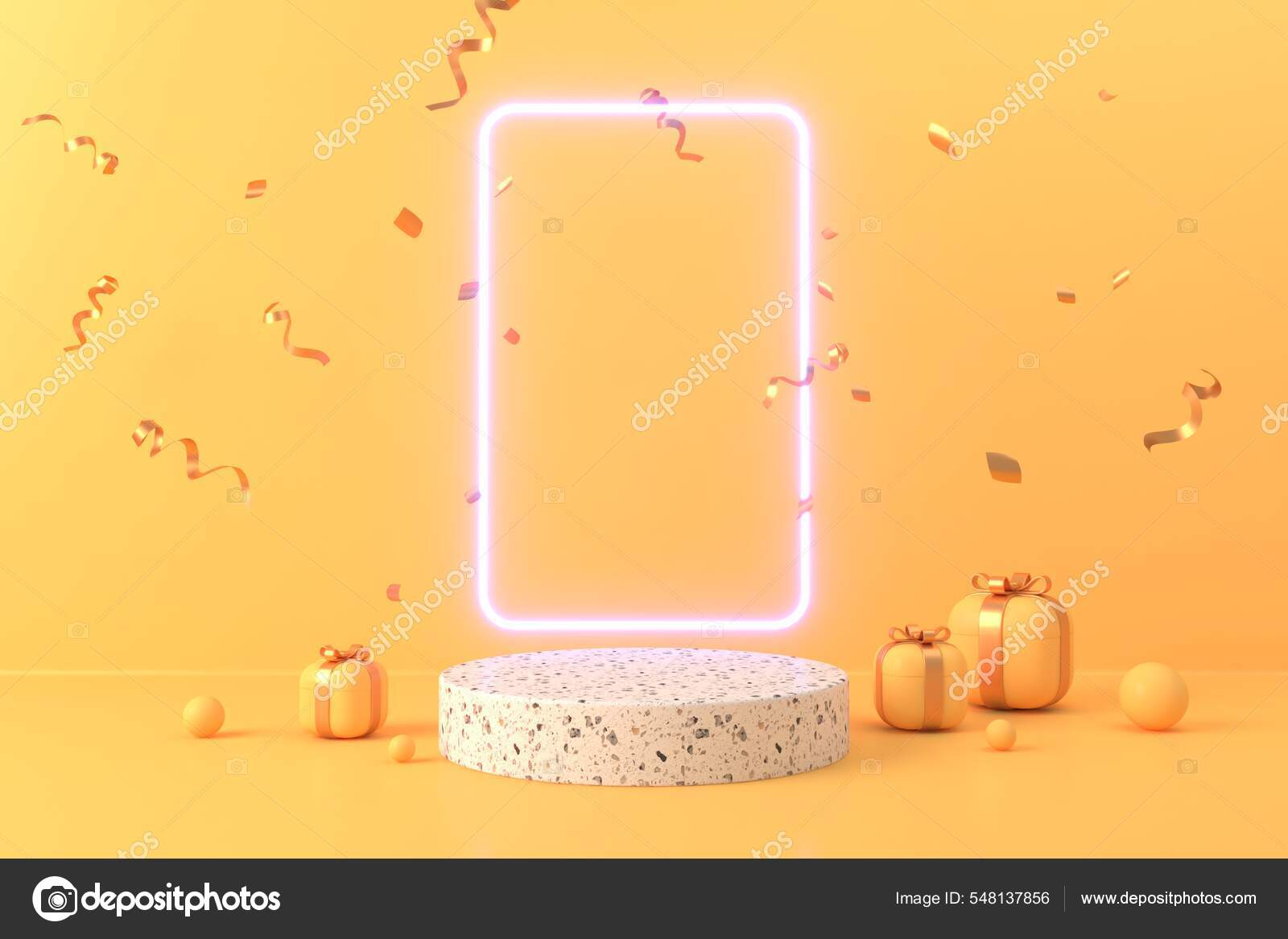 Abstract Yellow Color Background Minimalist Mockup Podium Modern Stage ...